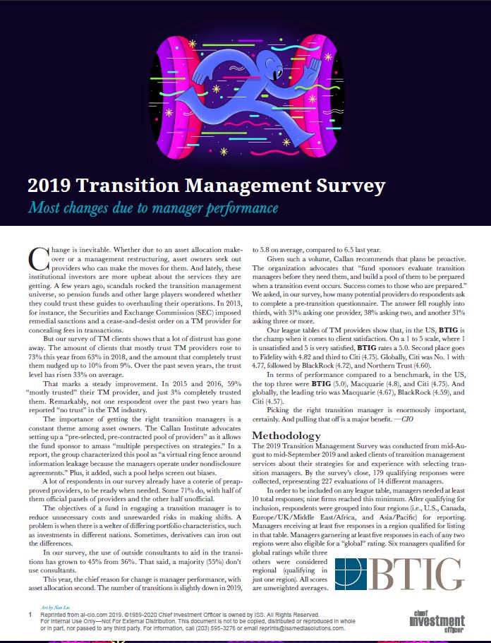 CIO Transition Management Survey 2020 - Page 1 - BTIG